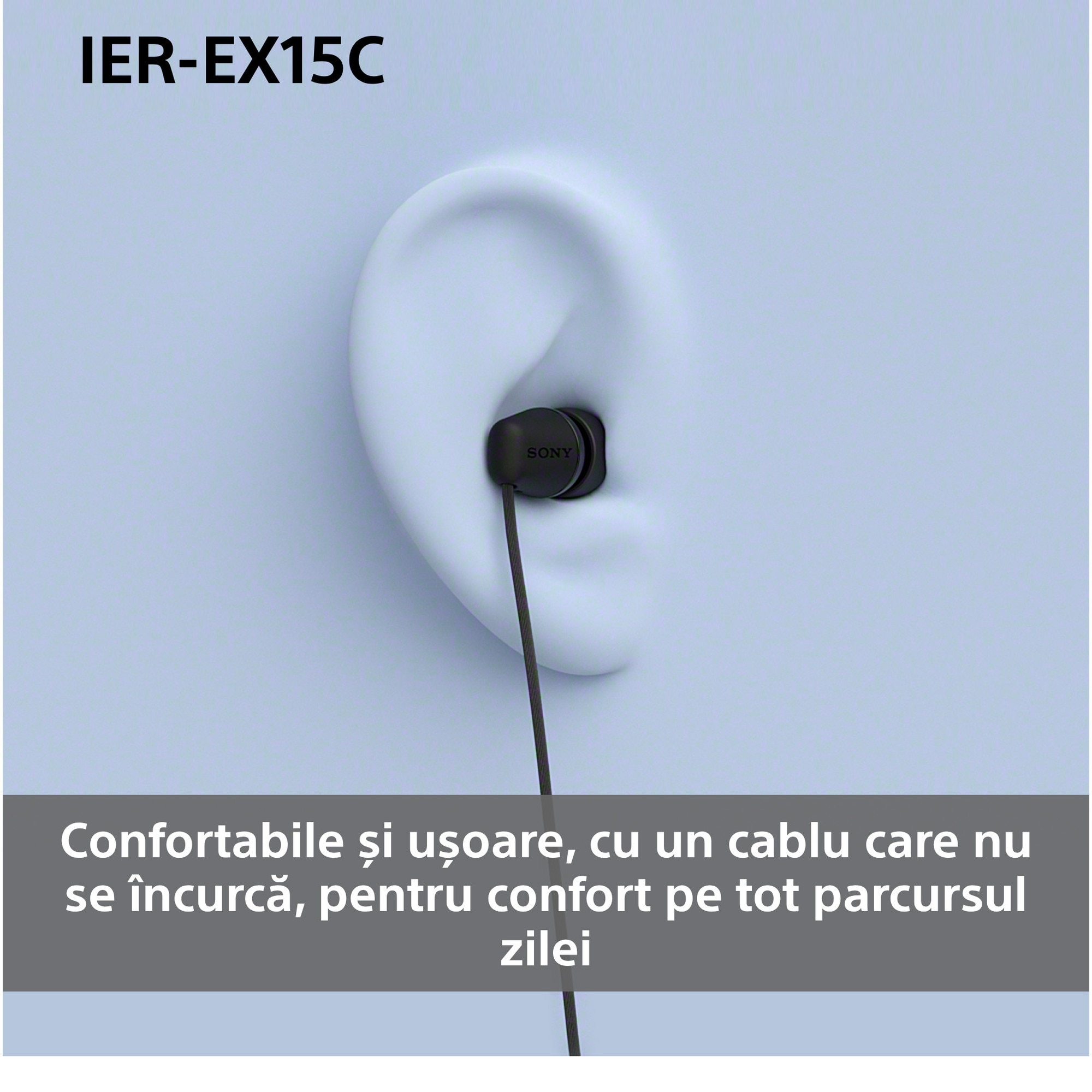 Casti In-Ear SONY IER-EX15CB, Cu Fir, Microfon, USB-C, Negru - eMAG.ro