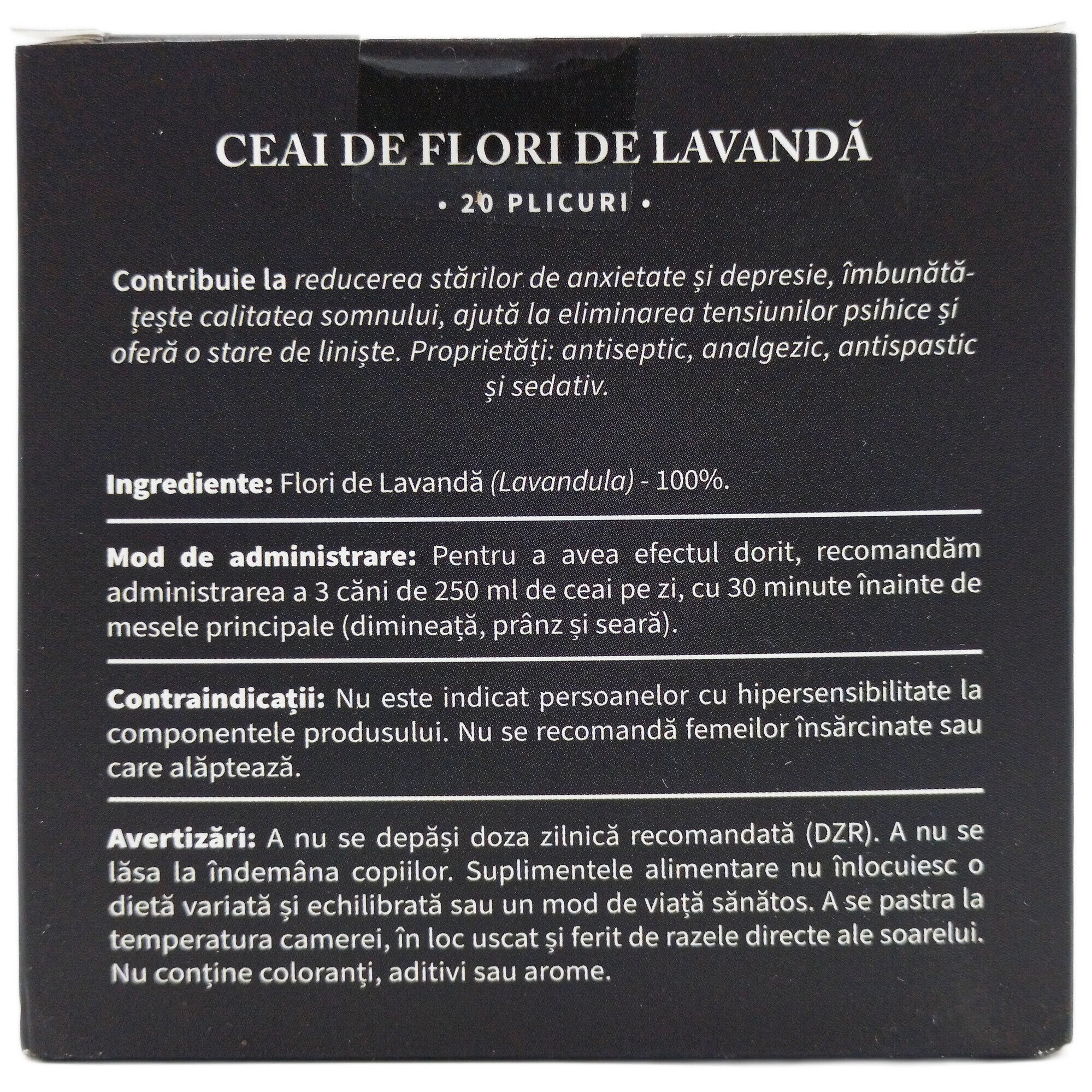 Ceai de Lavanda (Lavandula angustifolia) flori, 100% natural, fara ...
