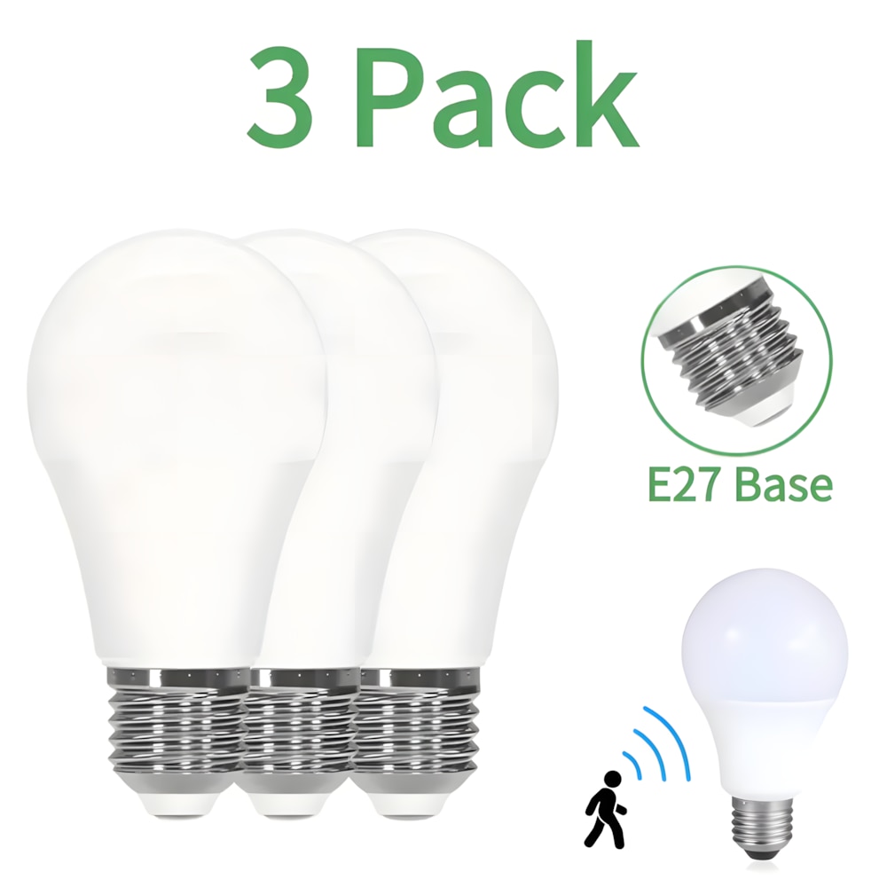 Set 3 becuri LED cu senzor de miscare - eMAG.ro
