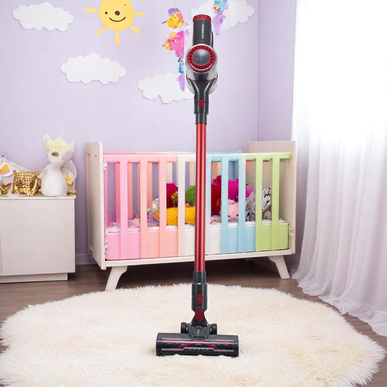 Aspirator vertical cu fir, 900W, fara sac, capacitate 0.7L, raza de ...