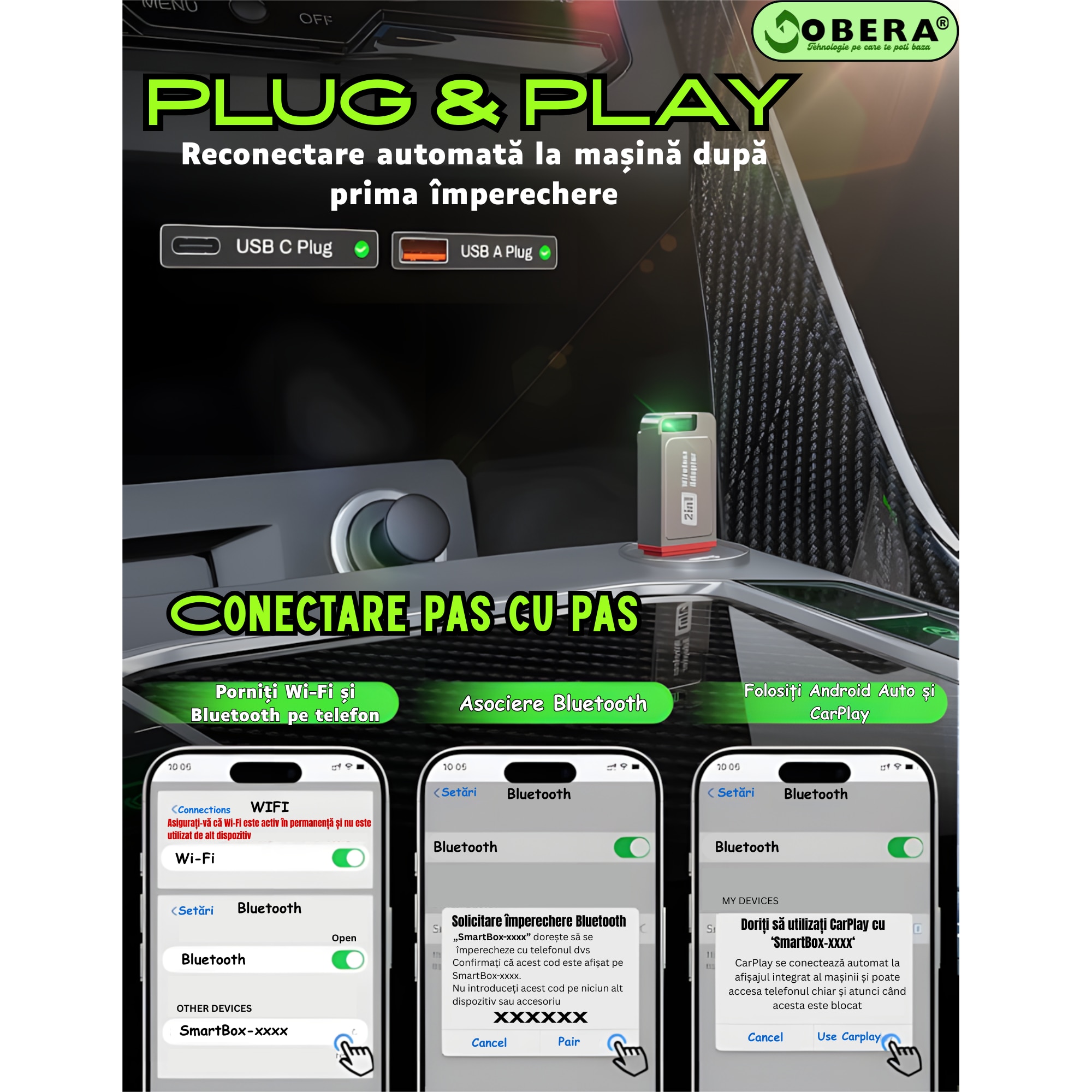Adaptor Wireless CarPlay & Android Auto goBERA®️ – Plug & Play ...