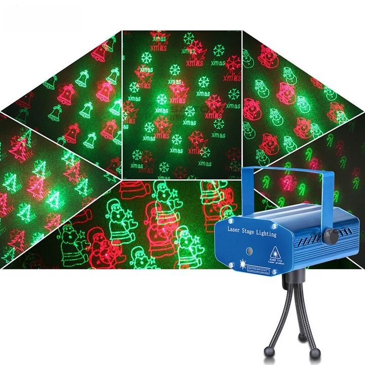Mini Proiector laser cu jocuri de lumini cu figurine, exterior - eMAG.ro