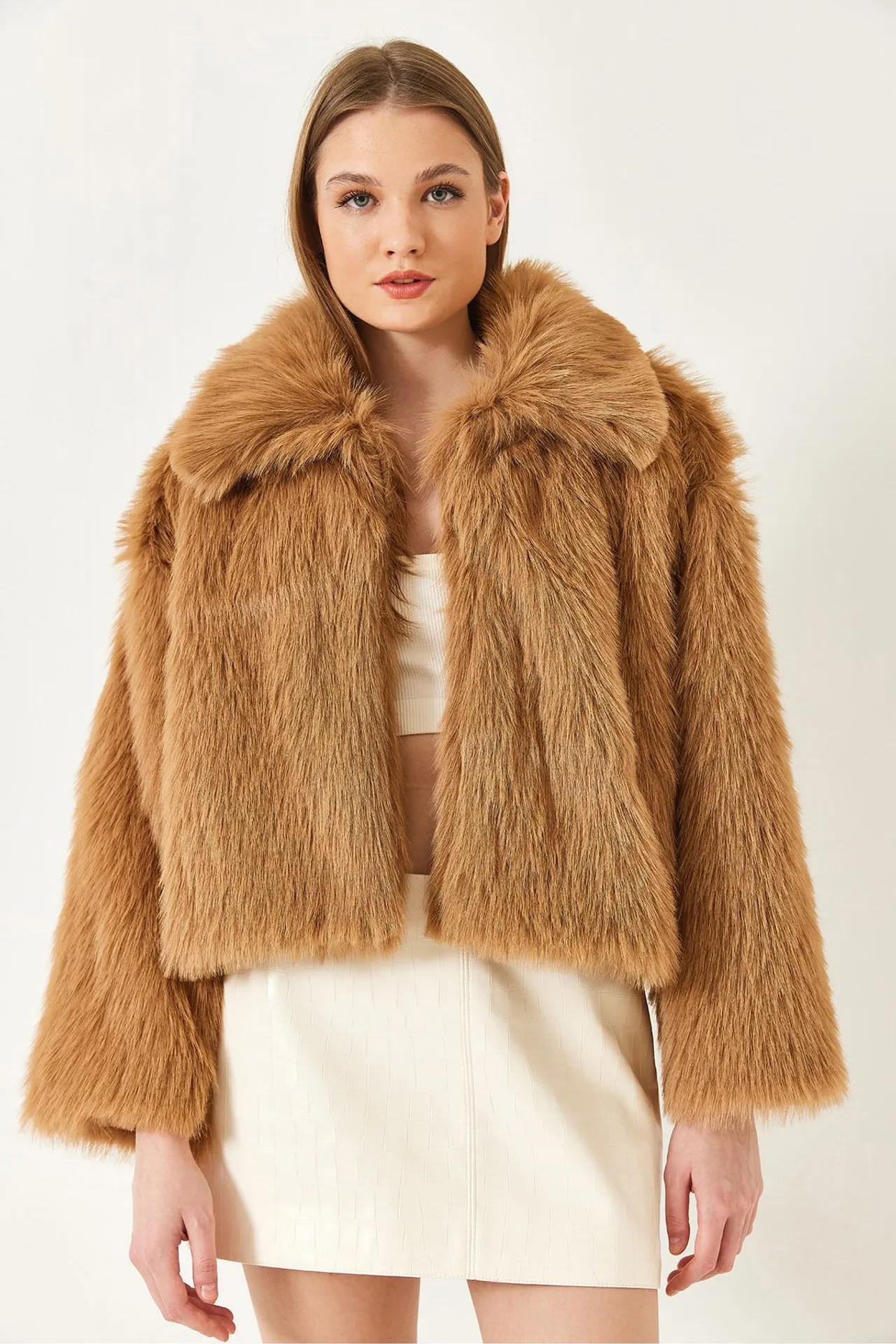 Palton scurt, HiCCUP, Maro, Blana artificiala - eMAG.ro