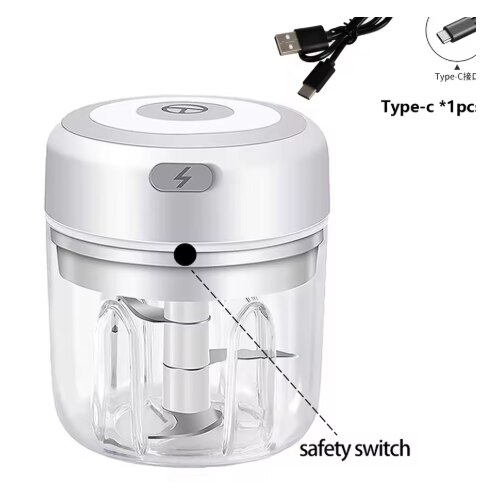 Mini Tocator Electric USB Reincarcabil 100/250ml – Cutit Inox, Baterie ...