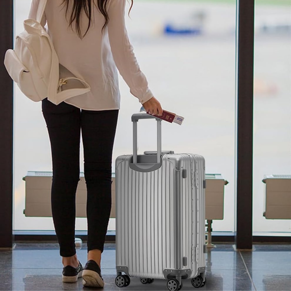 Troler de mana din Aluminiu pentru Cabina Avion, Valiza Calatorie 20 ...