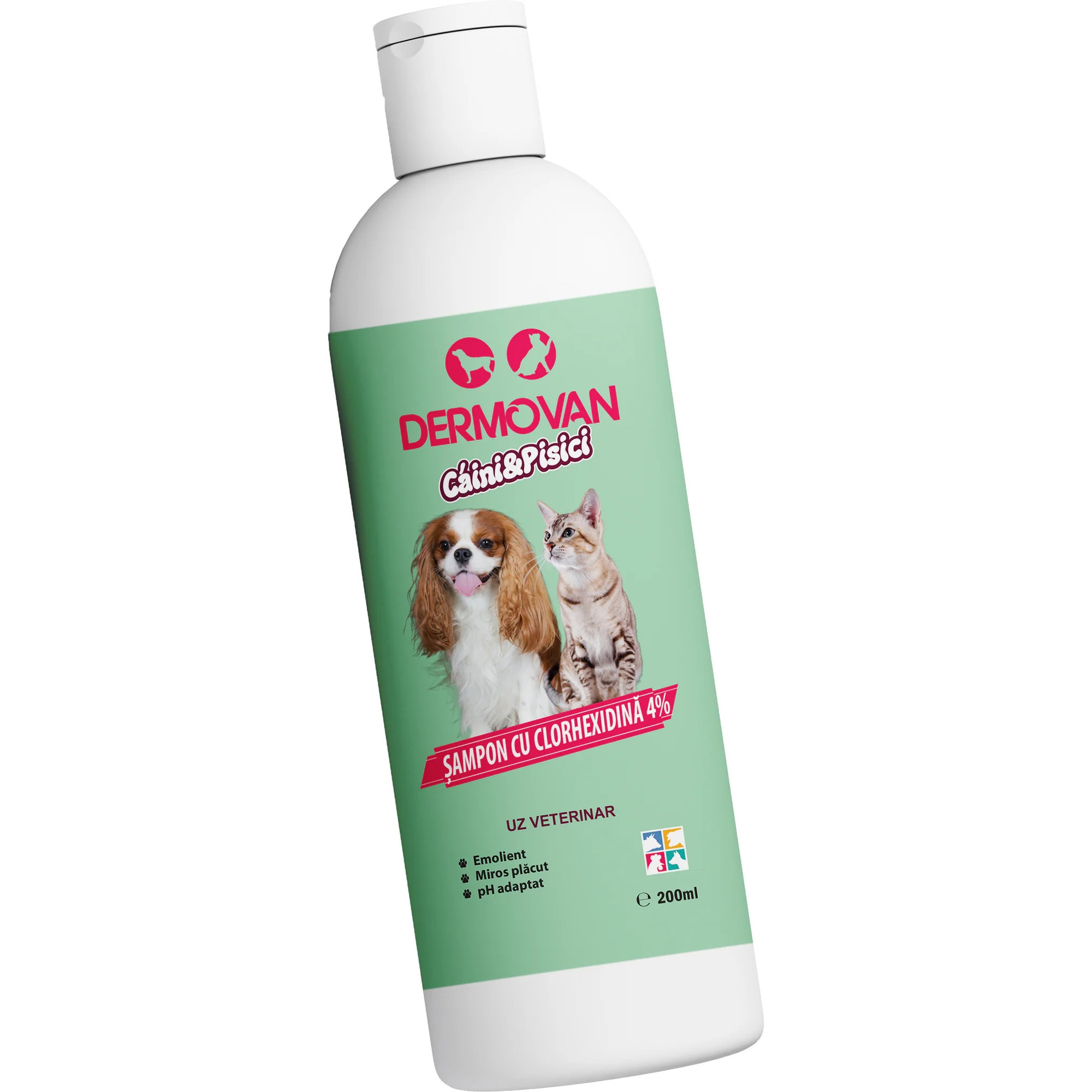 Sampon Dermovan cu clorhexidina 4%, uz veterinar, 200 ml - eMAG.ro