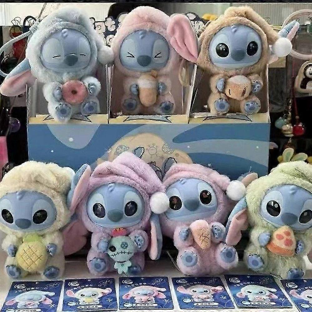 Figurina Miniso Stitch Eat Something Before Sleep, PVC, model finit ...