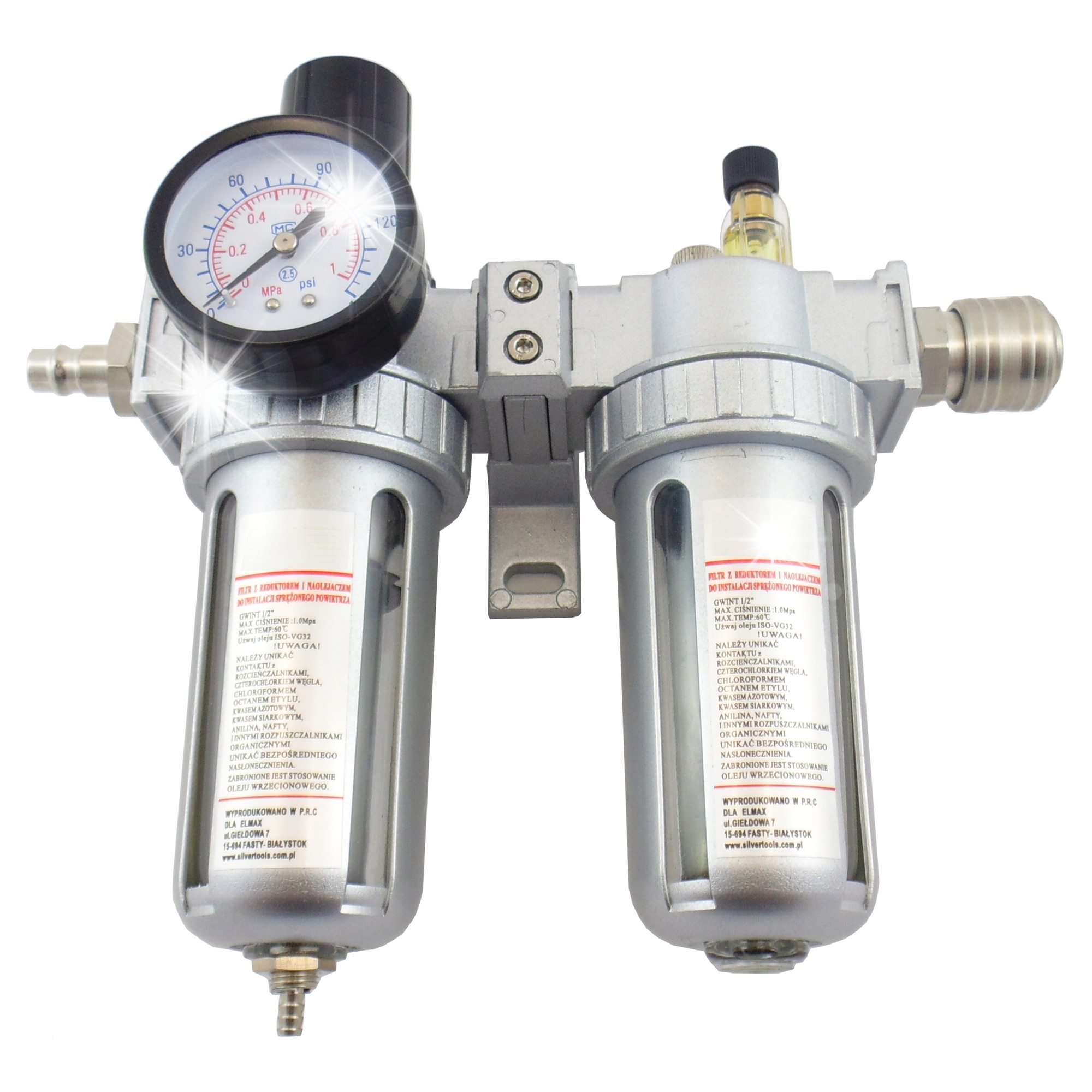 Filtru de aer cu regulator si lubrifiant Falon-Tech, 1/2", 0,04 mm ...