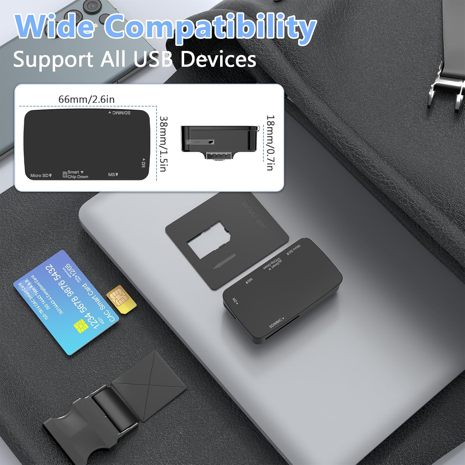 Cititor electronic carti de identitate 6 in 1 multifunctional ...