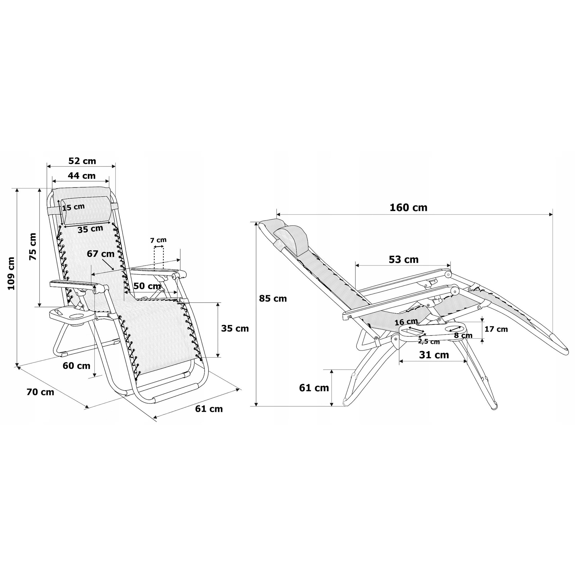Camping szék Orion, eHokery, Zero Gravity pozíció, 67x85cm - eMAG.hu