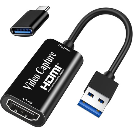 Adaptor video capture, 4K HDMI la USB, Full HD 1080p, negru, compact ...
