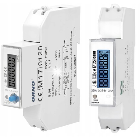 Contor electric monofazat 100A, RS-485, MID, IP51, 95x72x18mm, 1 modul ...