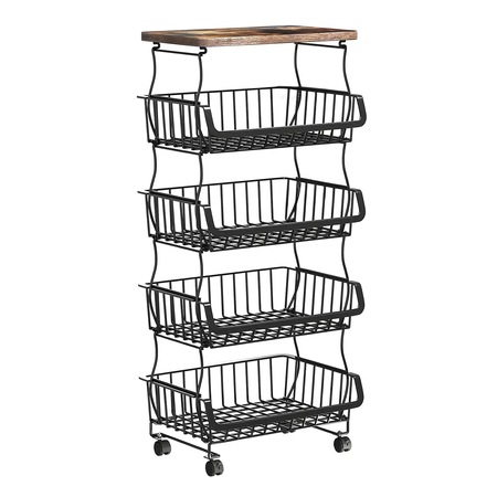 Organizator Bucatarie 5 Nivele Elindor® tip Carucior cu Roti, Ajustabil ...