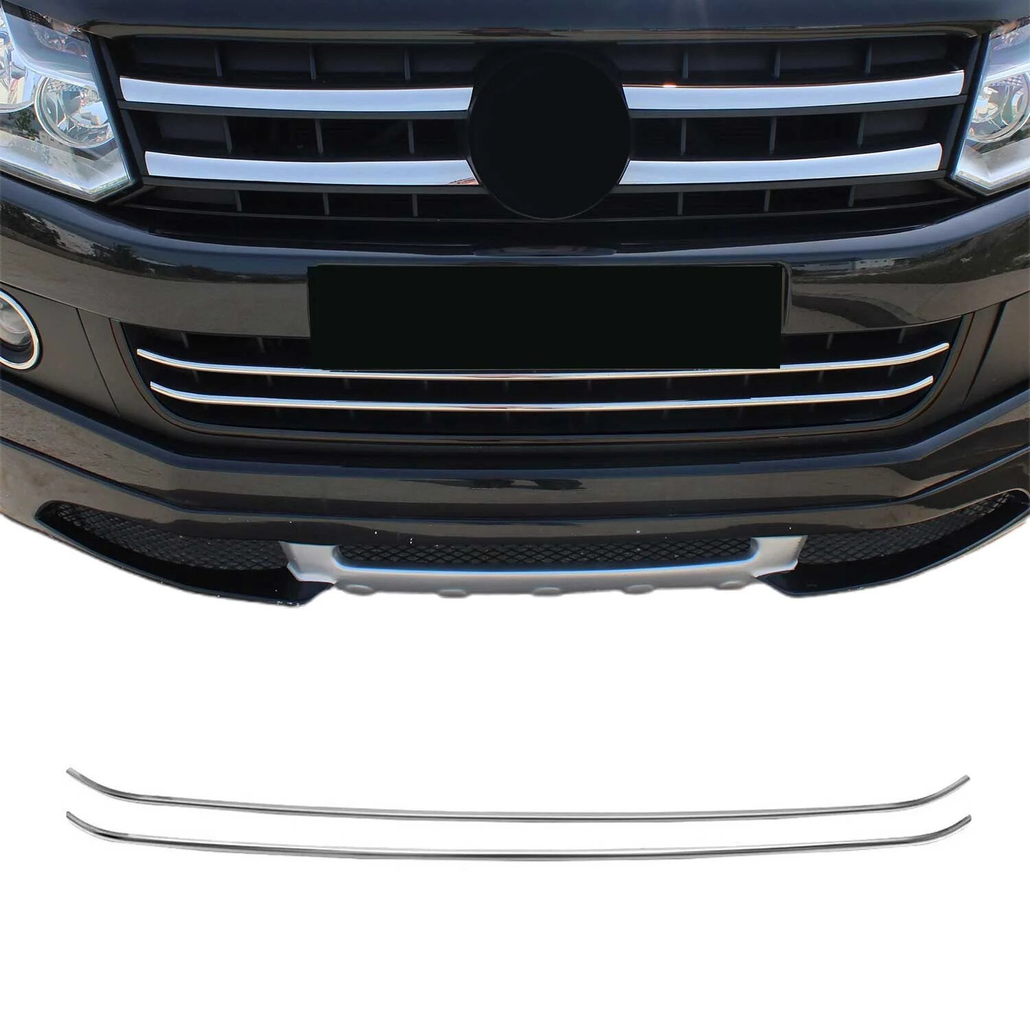 Accesorii auto, VW Amarok, grila din otel inoxidabil, 2 piese, argintie ...