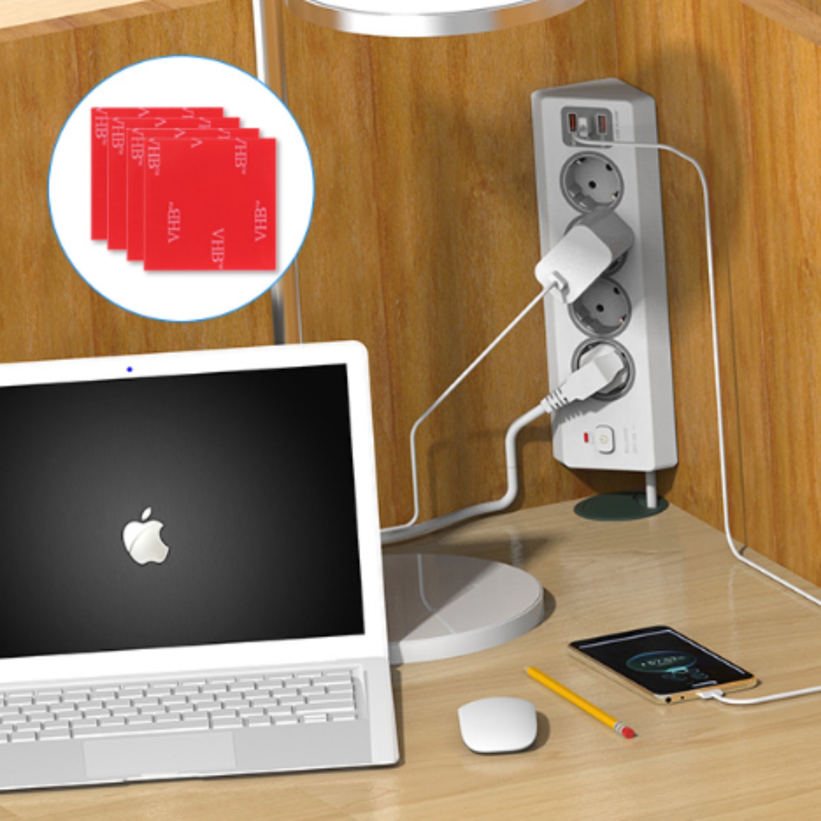 Priza de Colt, Adsinio, 4 Prize Schuko, 2 Porturi USB-A, 1 Port USB-C ...