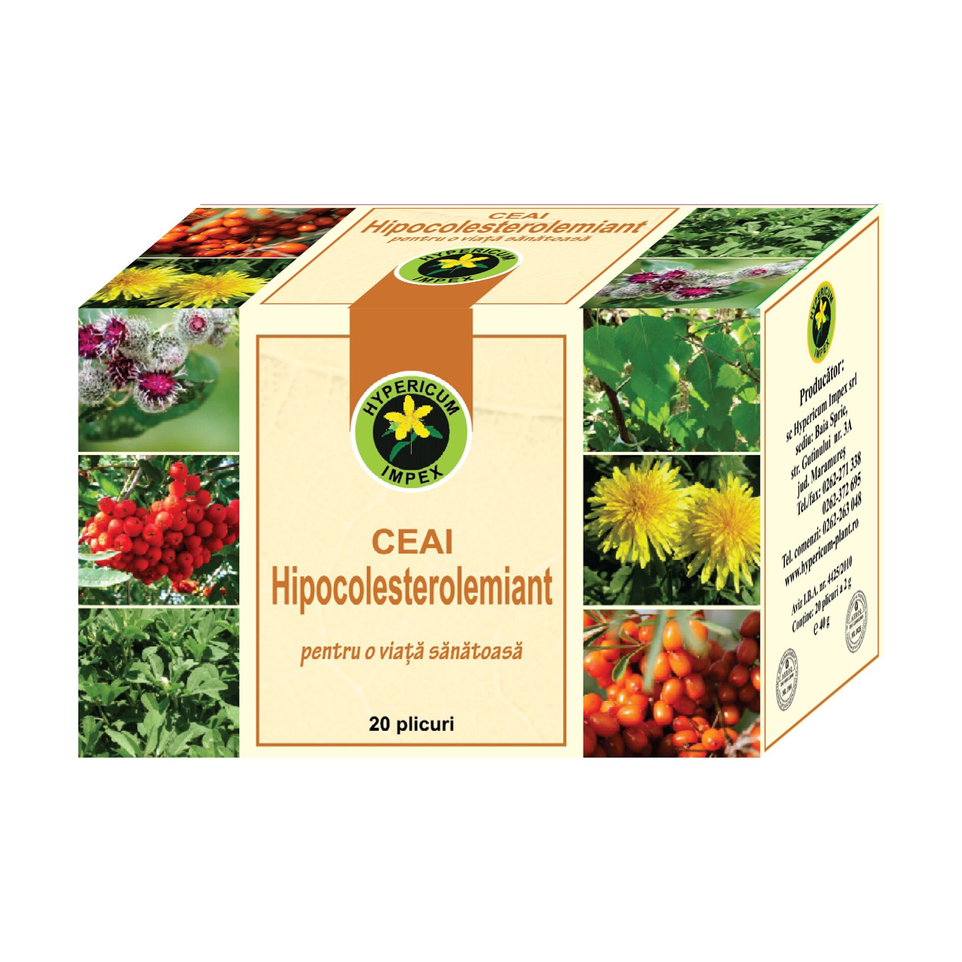 Ceai Hipocolesterolemiant 20 plicuri Hypericum Impex - eMAG.ro