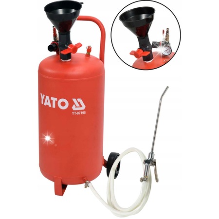 Gresor pneumatic pentru ulei Yato 20L, mobil, cu roti, presiune maxima ...