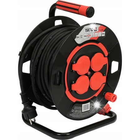 Prelungitor bobinat Yato 30m, 4 guri, IP44, 1,5mm, pentru exterior ...
