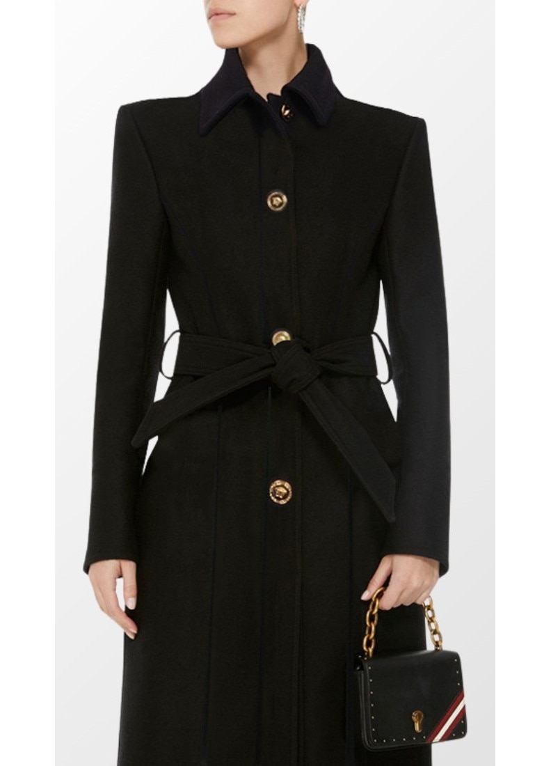 Palton Versace Negru, lana naturala, captuseala satinata, marime 44 ...