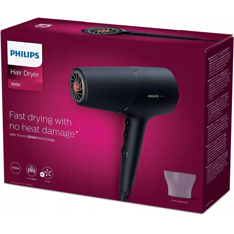 Uscator de par, Philips BHD504/00, 2100W, 6 setari de temperatura - eMAG.ro