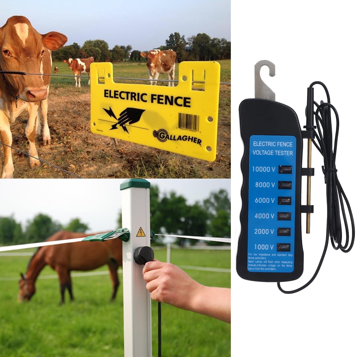 Tester gard electric, 1000-10000V, impermeabil, pentru teste garduri ...