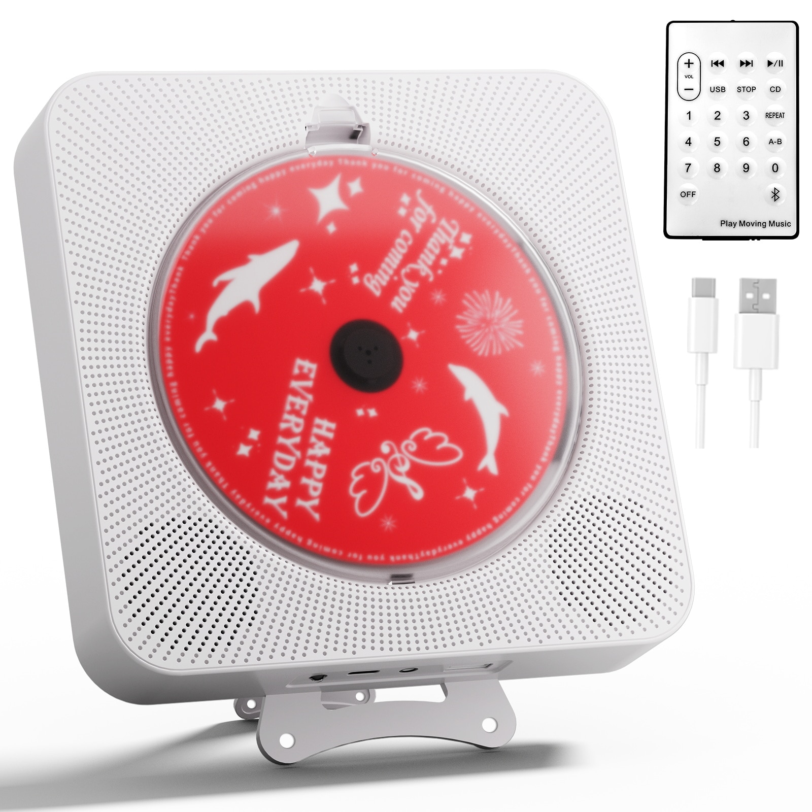Player MP3 portabil, Bluetooth, design minimalist, cu telecomanda ...