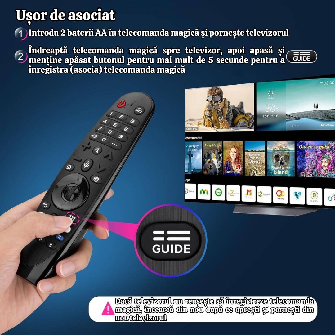Telecomanda TV Universala, Compatibila cu LG Smart, Magic Mouse ...
