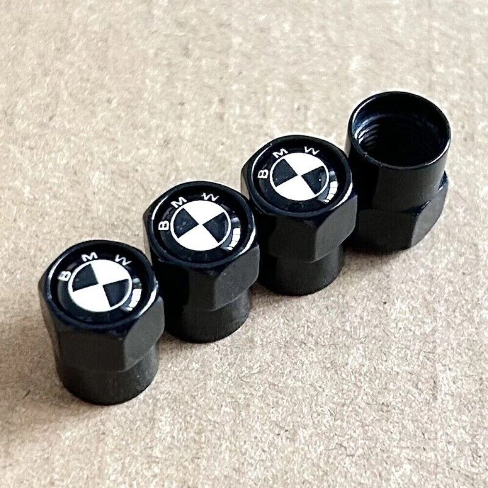 Set 4 Capacele Roti Hexagonale pentru Ventil Valva BMW, Black & White ...