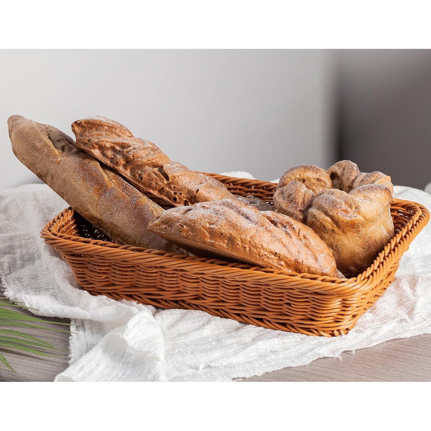 Set de 2 cosuri de paine tesute, 35 x 25 x 7 cm, cosuri de ...