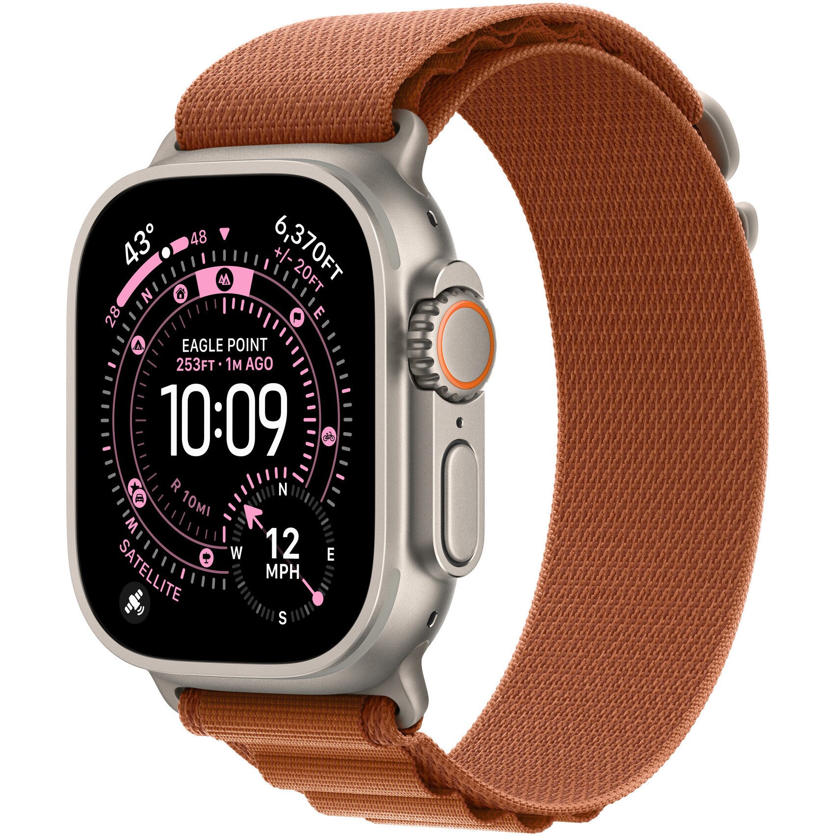 Каишка за Apple Watch 49мм, Terra Cotta Alpine Loop - Medium - Natural Titanium Finish - eMAG.bg