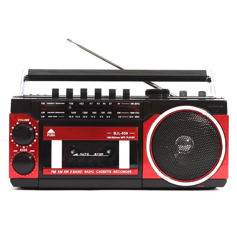 Radio casetofon portabil, cu caseta si Bluetooth, cu functie de ...