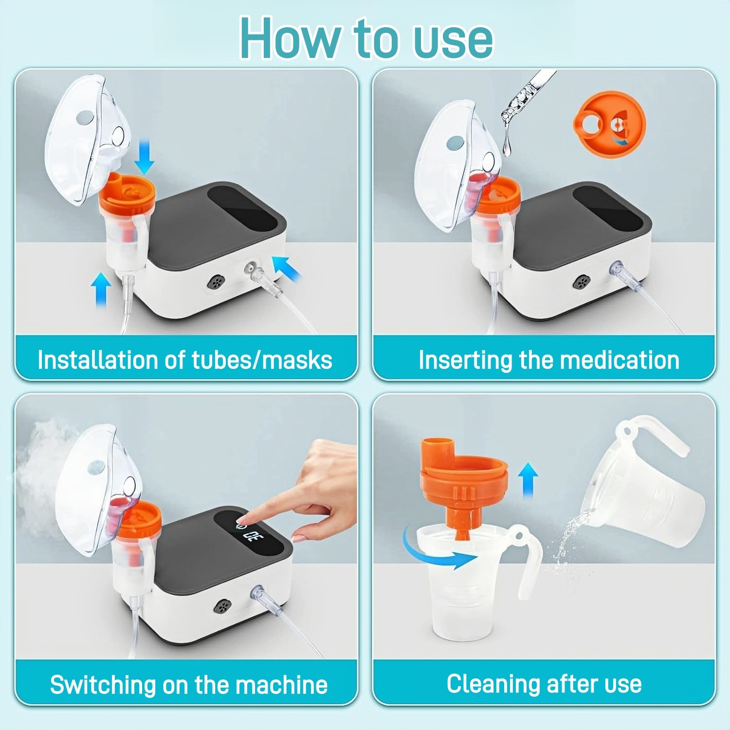 Aparat Aerosoli Profesional MOSMAOO®, Afisaj digital cu LED, Masca ...