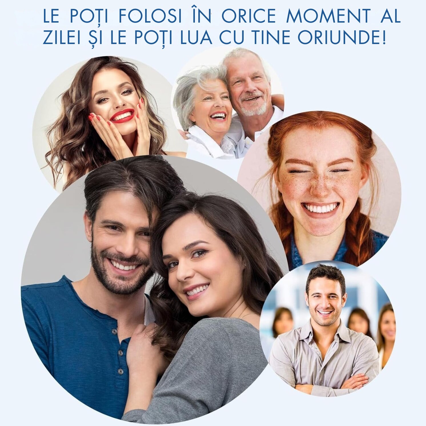 Set benzi albire dinti, 14 tratamente (28 benzi), fara peroxid, albire ...