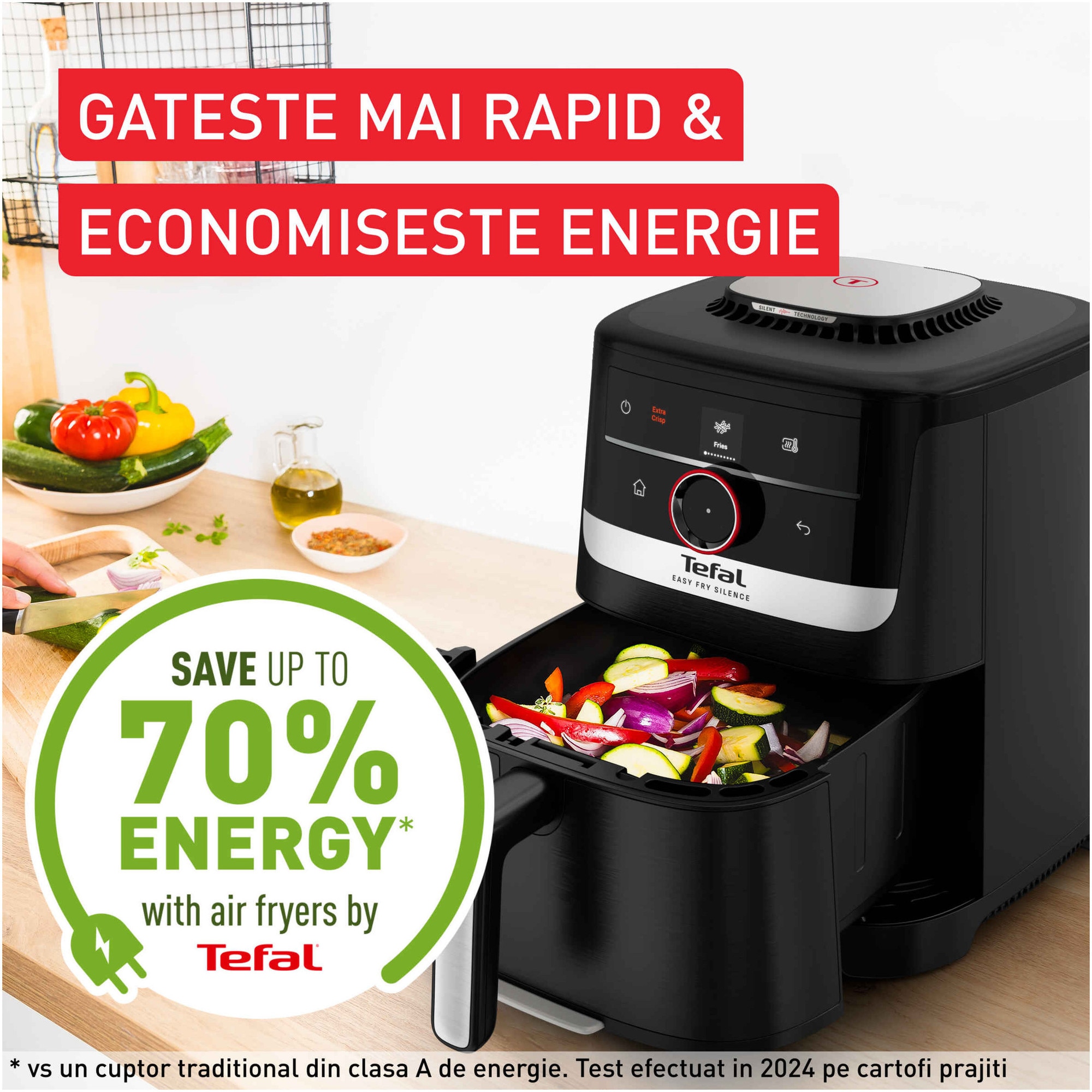 Review Tefal Easy Fry Silence EY5728EO, Friteuza cu aer cald cu 55 programe automate - Păreri si ...