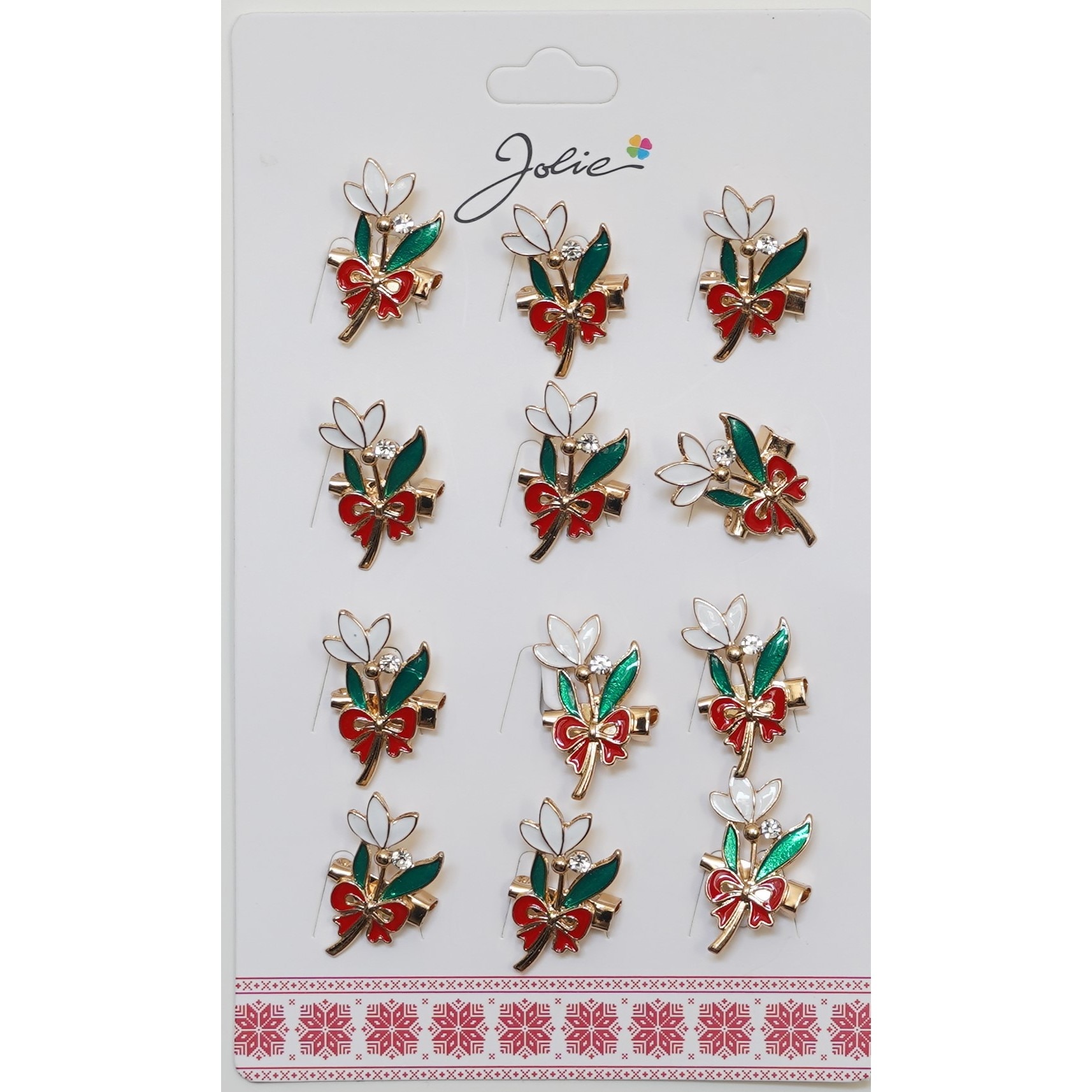 Set 12 Brose Martisor Primavara Ghiocel cu Fundita Rosie - eMAG.ro
