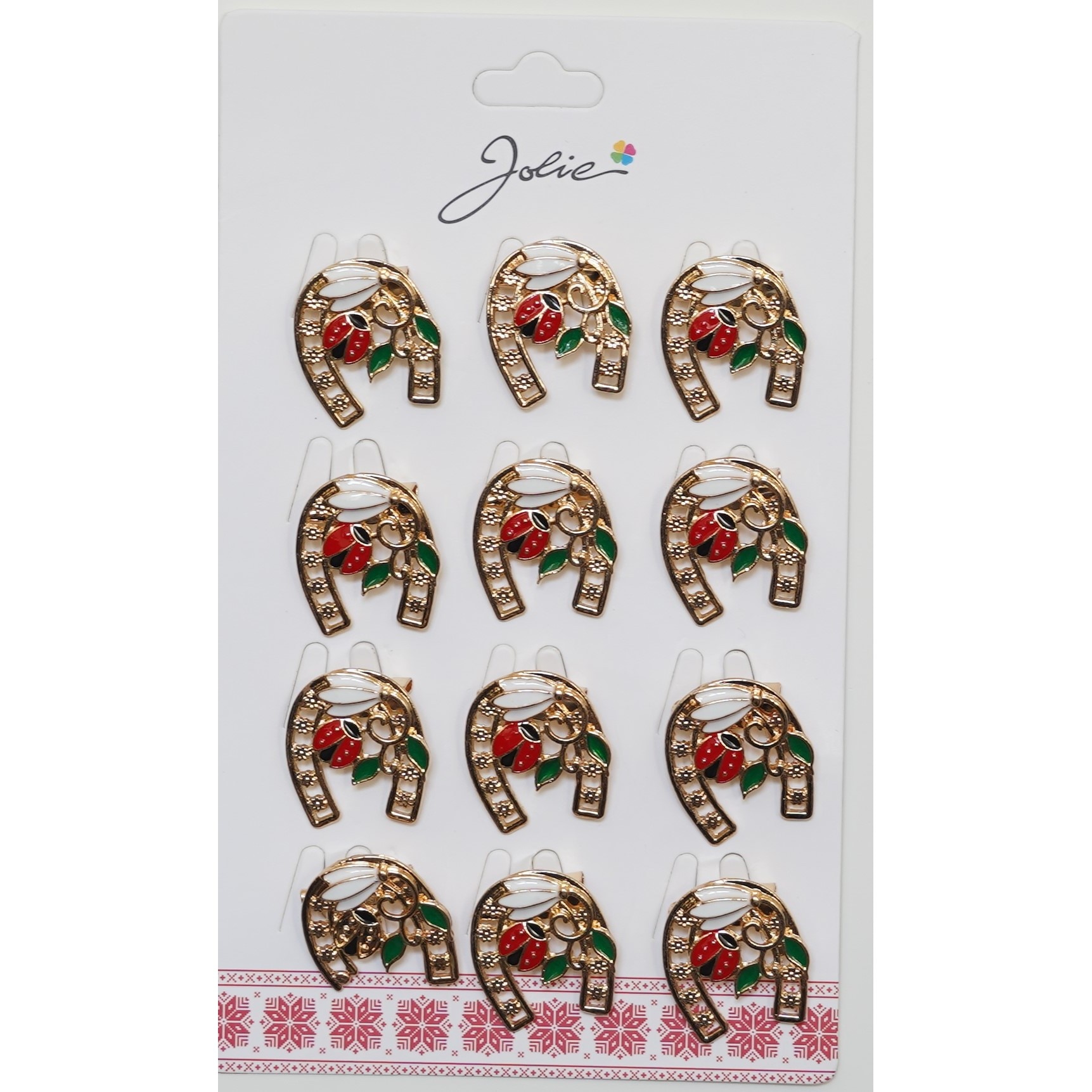 Set 12 Brose Martisor Primavara Potcoava cu Buburuza si Ghiocel - eMAG.ro