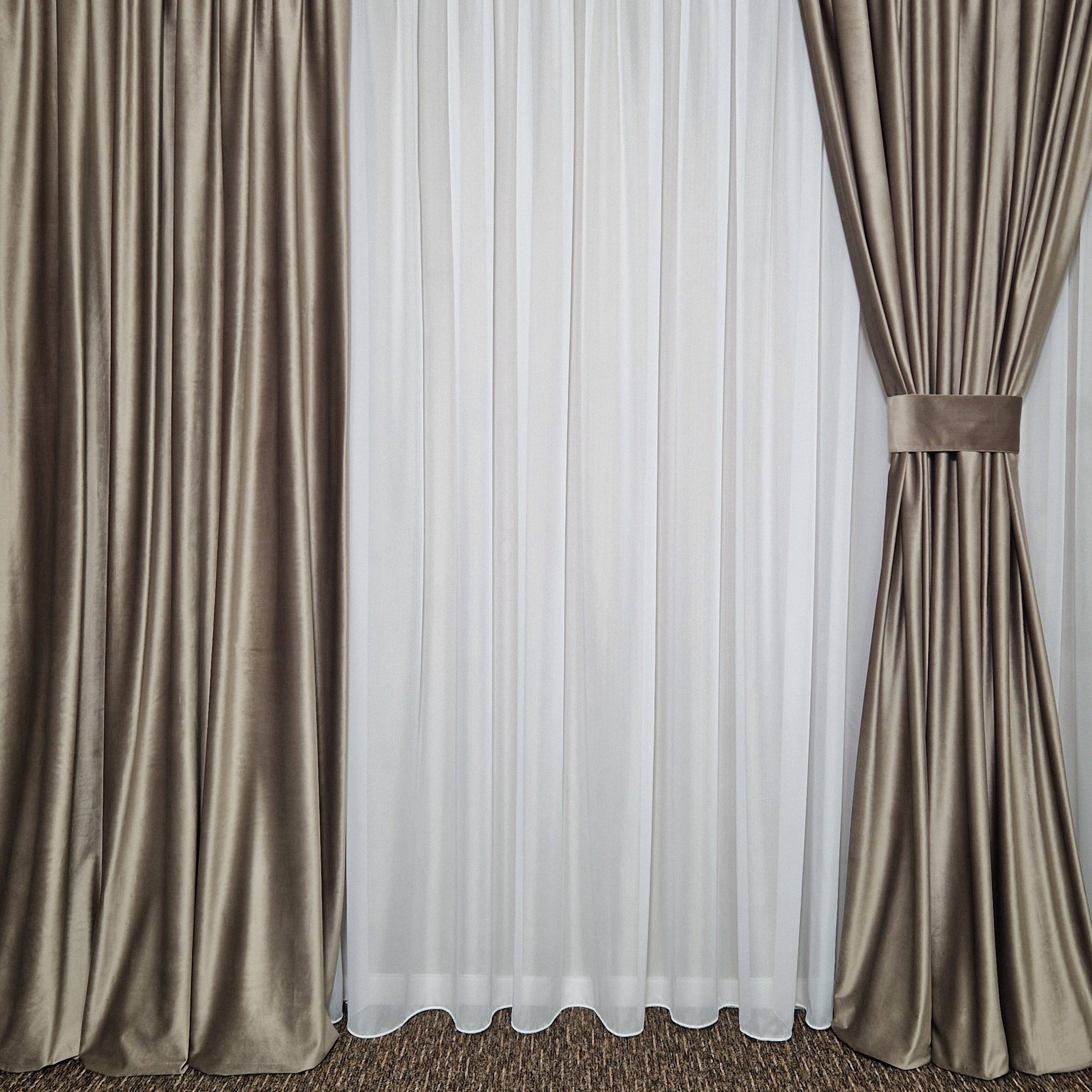 Perdea triplu voal ivoire MASTEL 700x245cm confectionata cu rejansa ...