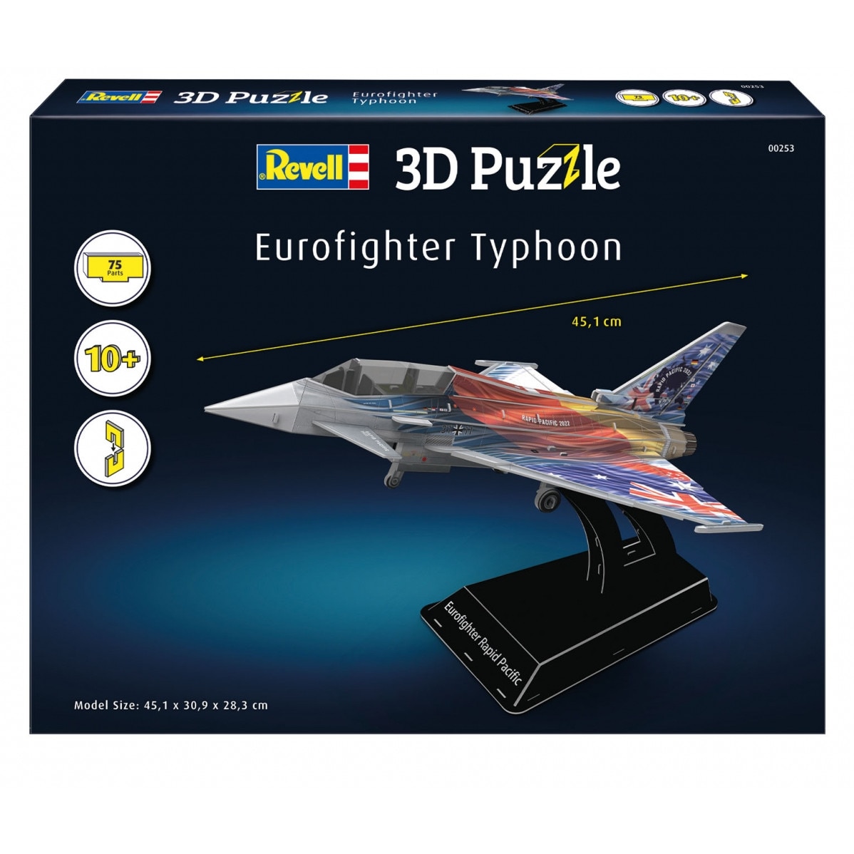 Пъзел, Revell, Изтребител Eurofighter Typhoon 3D, 75 части - eMAG.bg