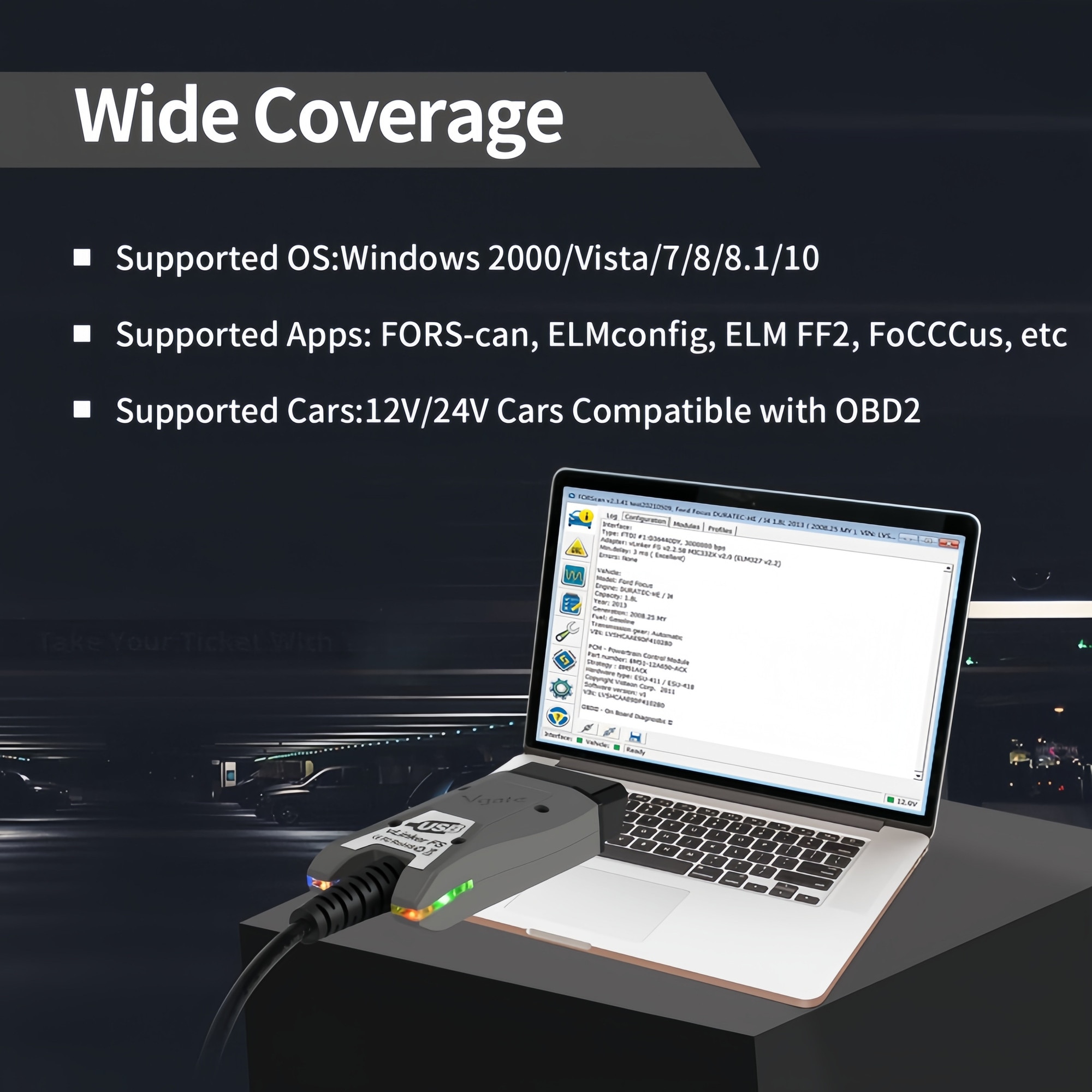 Diagnoza Profesionala Vgate vLinker FS OBD2 dedicata, SPARKZA, Pentru ...
