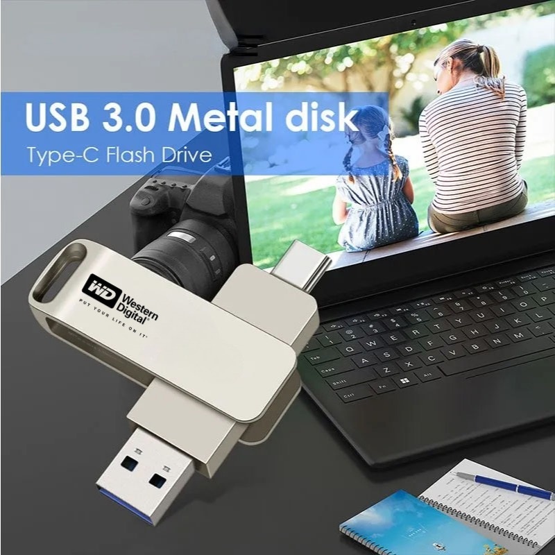 USB 3.0 памет, 6TB, Type-C, метален дизайн, скорост на трансфер 140 MB ...