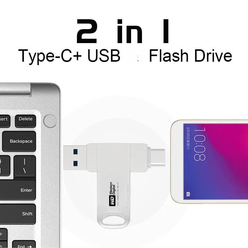 USB 3.0 памет, 6TB, Type-C, метален дизайн, скорост на трансфер 140 MB ...