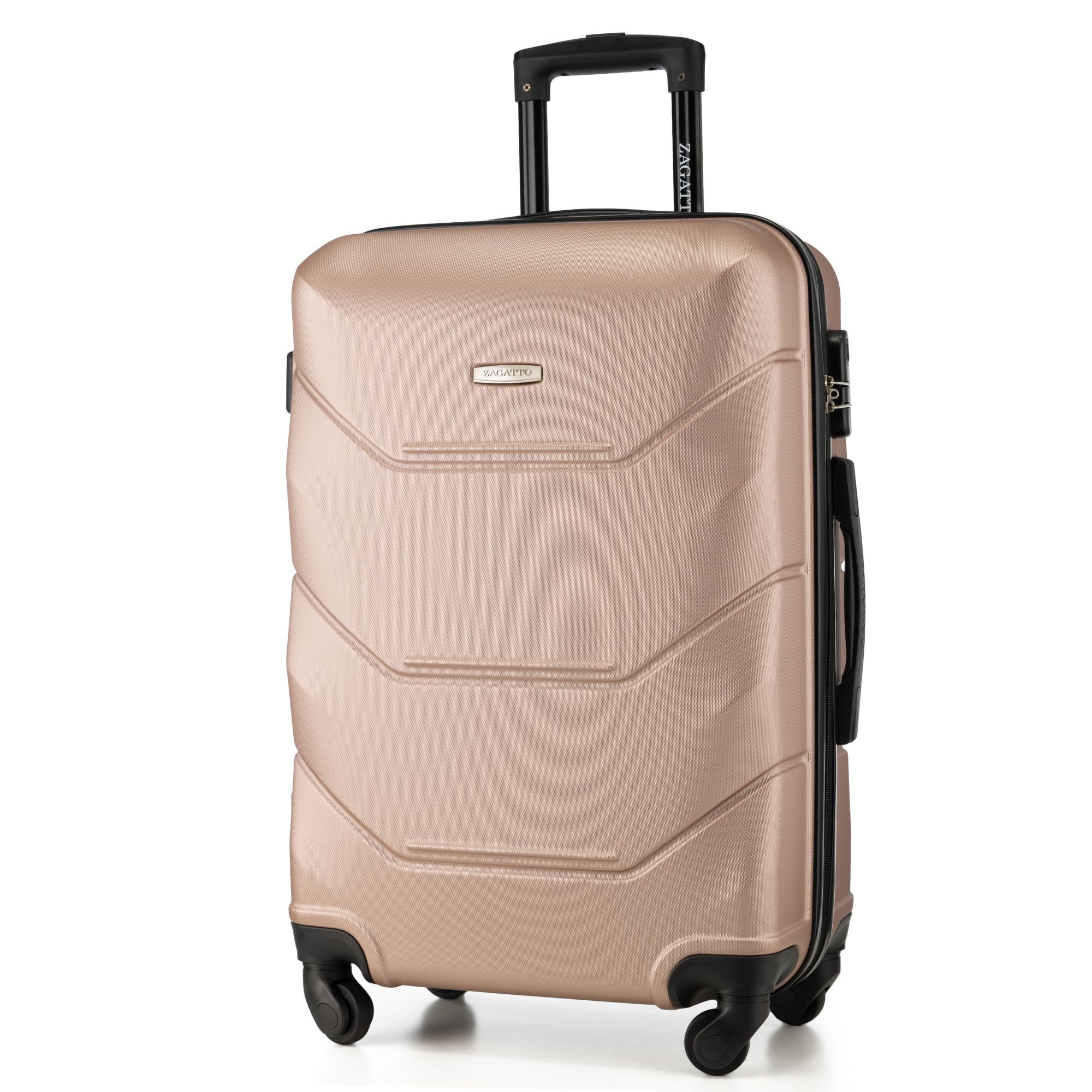 Troler mediu, Zagatto®, Roz auriu, Dimensiuni 65x42x26 cm, Troller ...