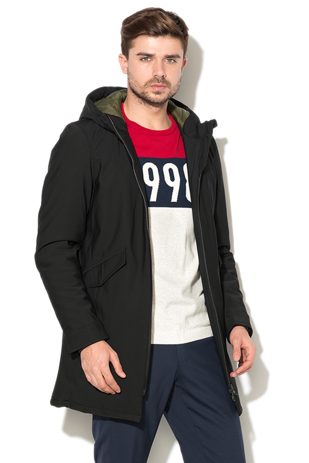 Zee Lane Collection, Леко подплатено зимно яке с качулка и външни ...