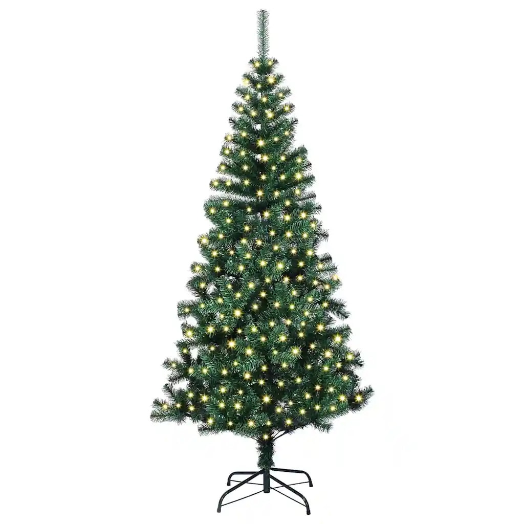 Brad artificial VidaXL 240 cm verde, PVC, cu lumini LED, design modern ...