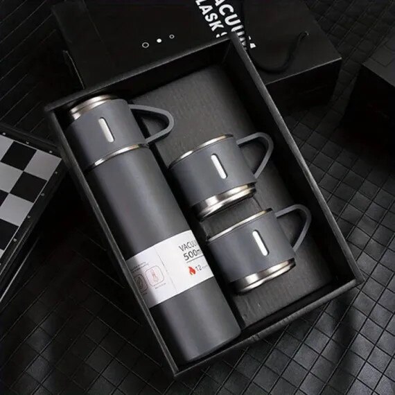 Set termos cu 2 cani, perete dublu, 500 ml, ideal pentru exterior - eMAG.ro