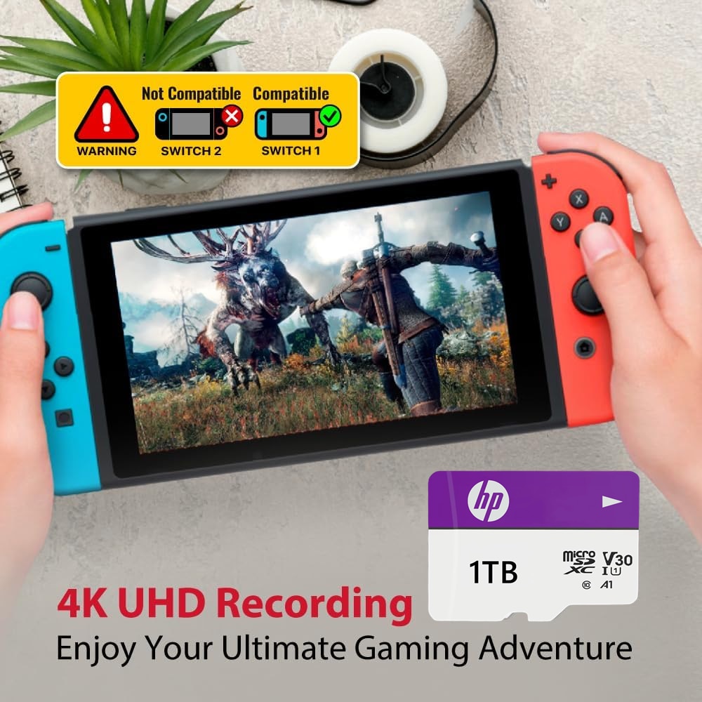 Card Micro SD 1TB HP UHS-I V30, rezistent la socuri, apa si praf, cu ...