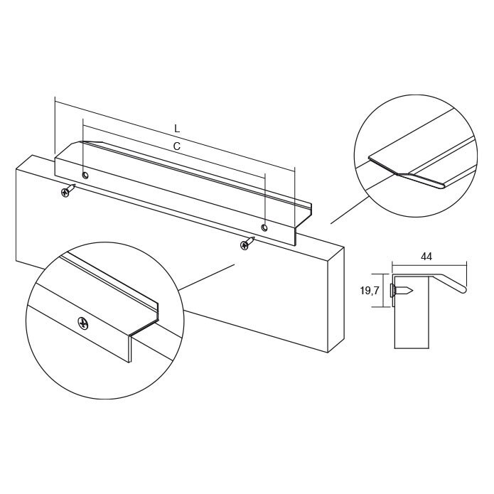 Maner pentru mobilier Vann L:200 mm otel inoxidabil - eMAG.ro