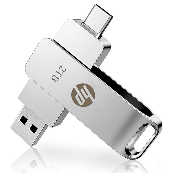 USB Stick 2TB, HP, USB 3.0, Ezüst, 65x19x9mm, C típusú - eMAG.hu
