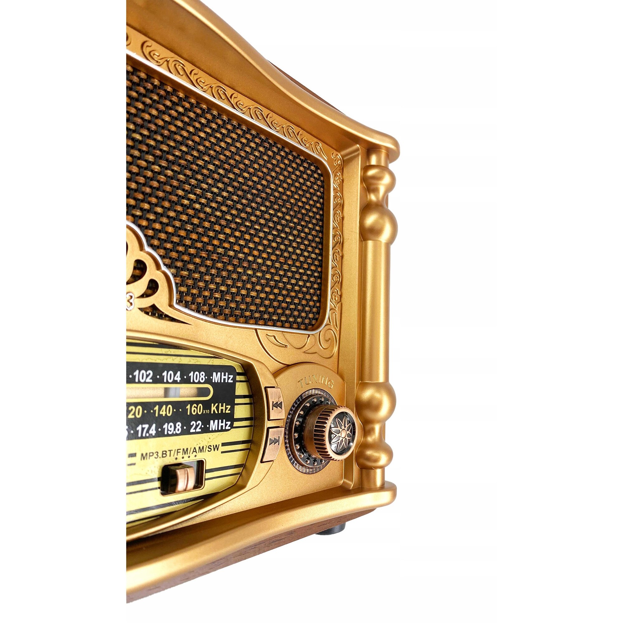 Radio Retro, Carcasa Din Lemn, Receptie Fm/Am/Sw, Bluetooth, Port Usb ...
