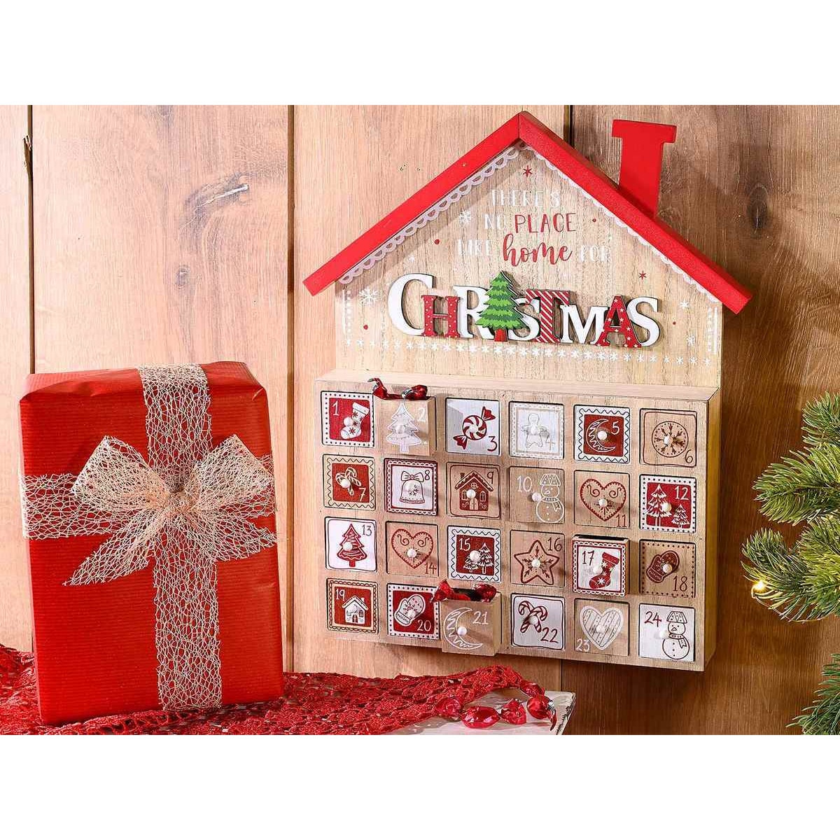 Коледен адвент календар см 30 x 5,5 x 35 В - eMAG.bg